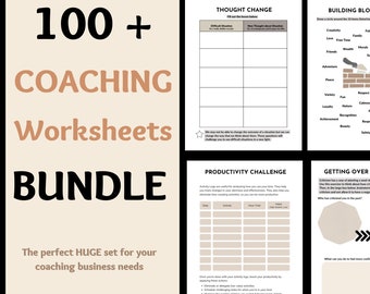Coaching Worksheets Bundle, Coaching Canva Templates, Editable Coaching ...