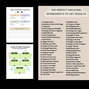 140 Grief and Loss Worksheets Handouts Bundle, Grief Printable Pdf ...