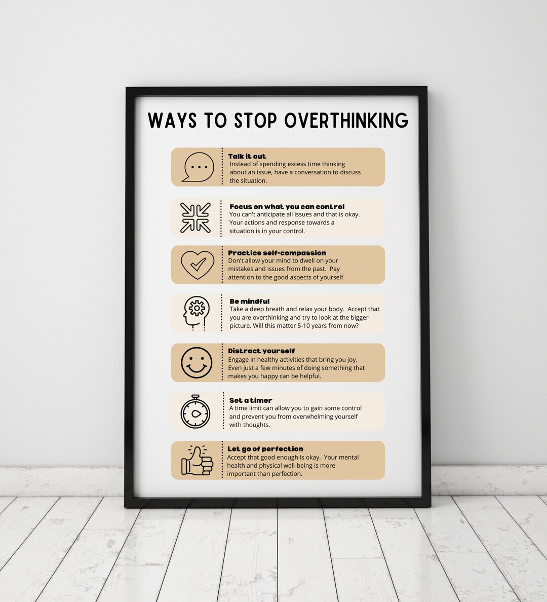 Ways to Stop Overthinking Therapy Poster Wall Print, Therapist Office ...