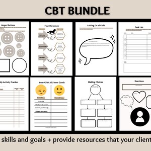 CBT Worksheets Bundle, Therapy Journal Prompts, Printable Mental Health ...