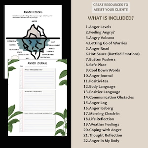 22 Anger Management Worksheets Therapy Bundle for Teens & Kids ...