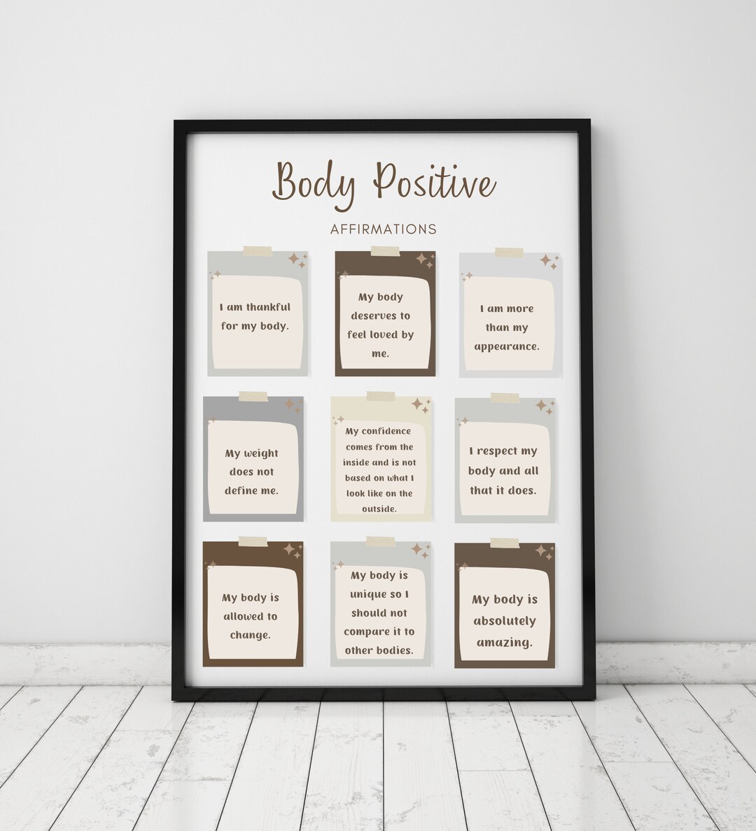 Body Positive Affirmations Wall Art Print, Mental Health, Therapist ...