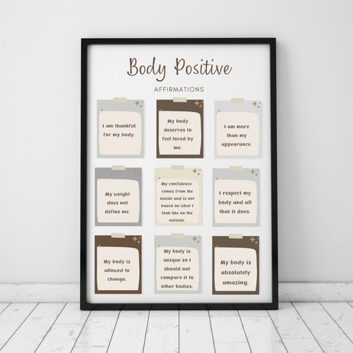 Body Positive Affirmations Wall Art Positive Affirmation - Etsy