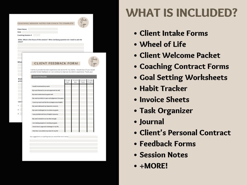 Coaching Intake Forms Templates Welcome Packet Editable in - Etsy