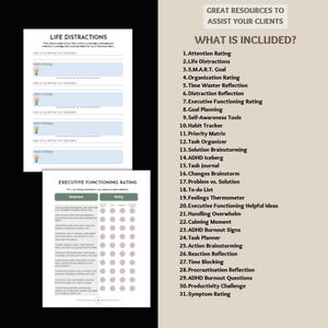 ADHD Executive Functioning Worksheets,attention Deficit Hyperactivity ...