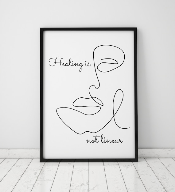 HEALING is NOT LINEAR Wall Art Print Self Love Art Therapy - Etsy