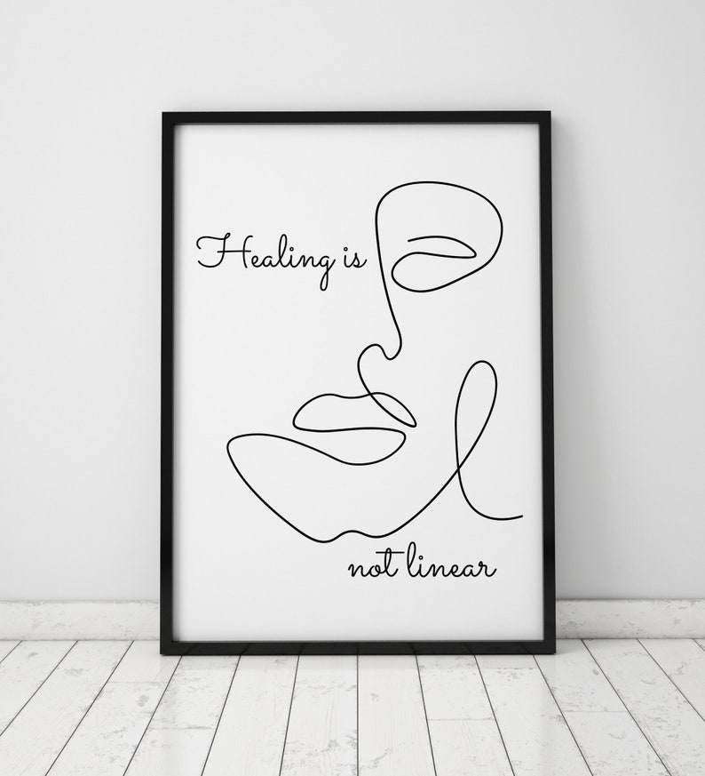 HEALING is NOT LINEAR Wall Art Print Self Love Art Therapy - Etsy