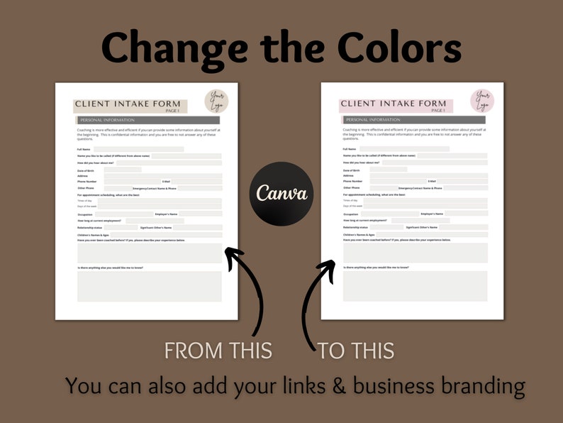 Coaching Intake Forms Templates Welcome Packet Editable in - Etsy