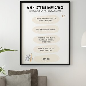 Setting Boundaries Wall Art Print, Therapy Poster,counselor ...