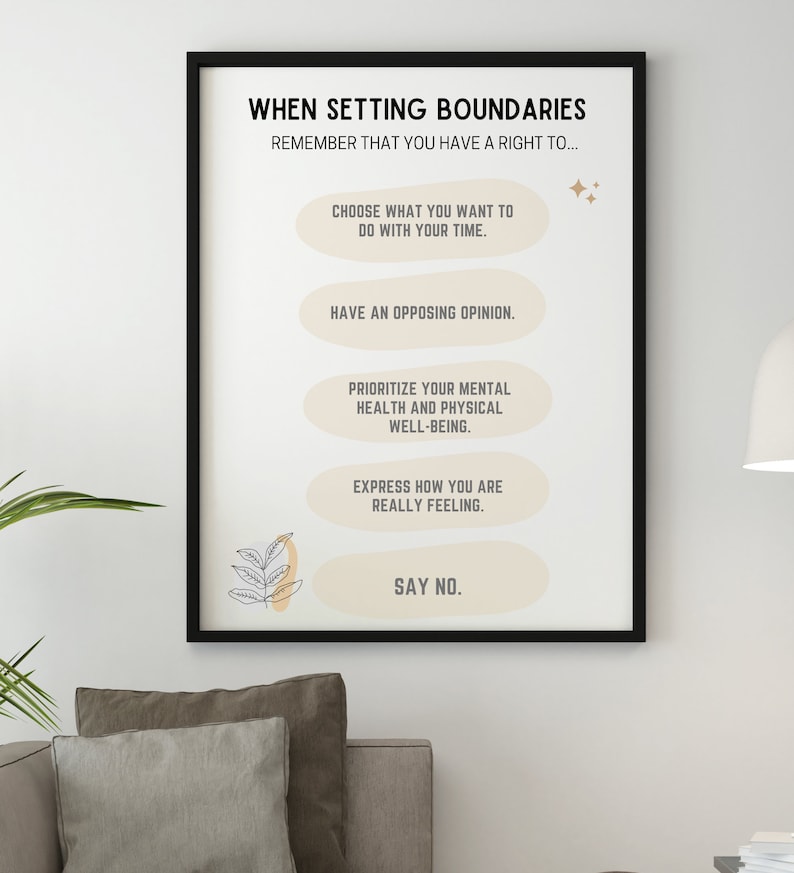 Setting Boundaries Wall Art Print Therapy Postercounselor - Etsy