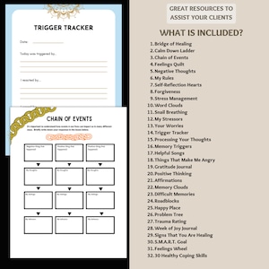 32 Trauma Worksheets Bundle for Teens & Kids Counseling Therapist PTSD ...