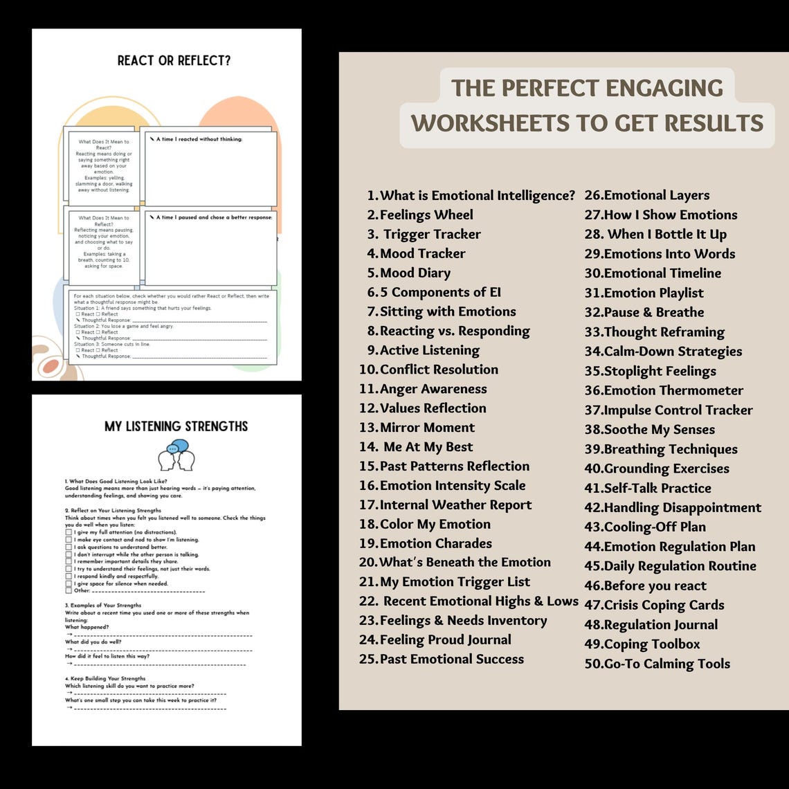 140 Emotional Intelligence Worksheets Therapy Aid Relationship ...
