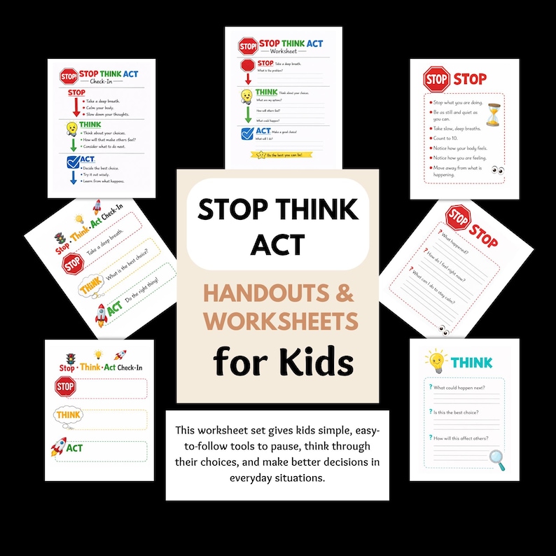 Stop Think Act Toolkit for Kids Impulse Control & Emotional Regulation ...