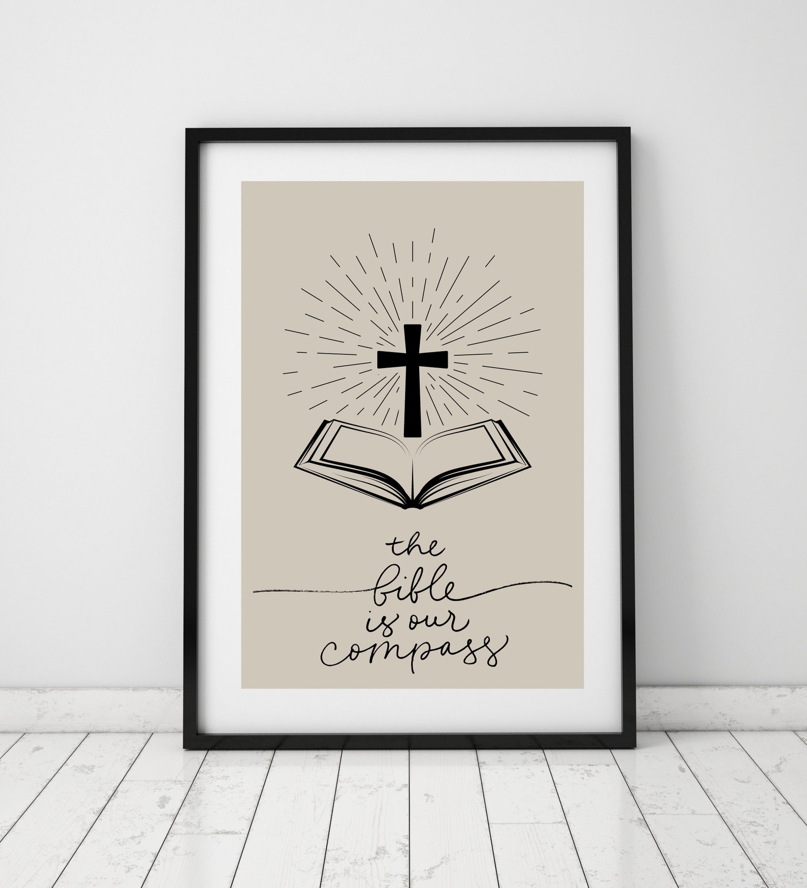 The Bible is Our Compass DIGITAL DOWNLOAD, Christian Gift Modern Jesus ...