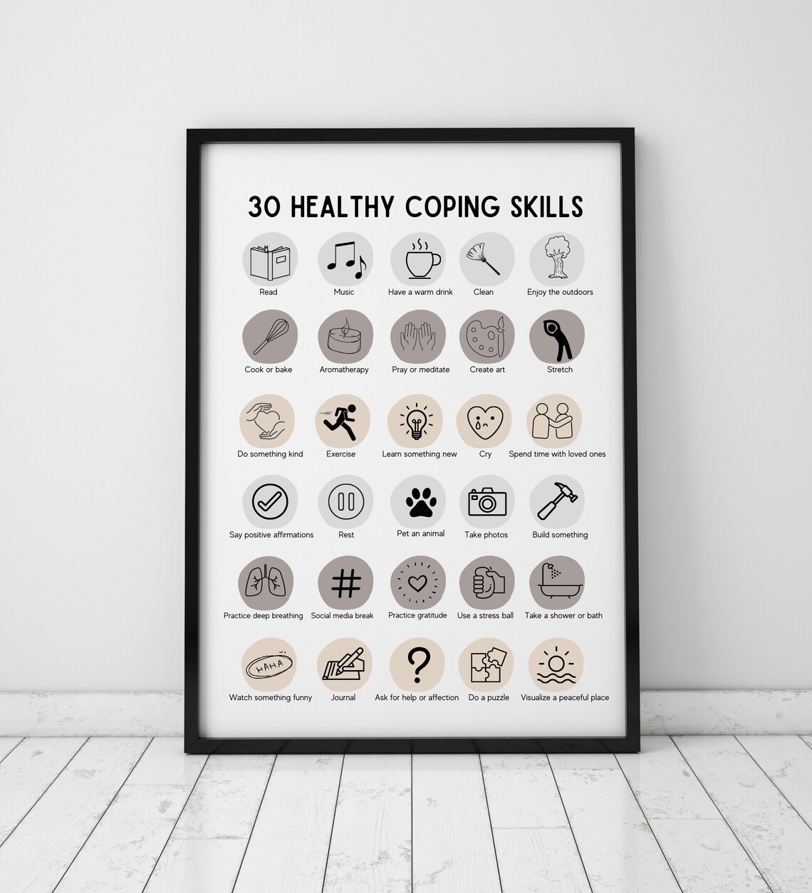 30 Healthy Coping Skills Therapy Poster Wall Art Print - Etsy