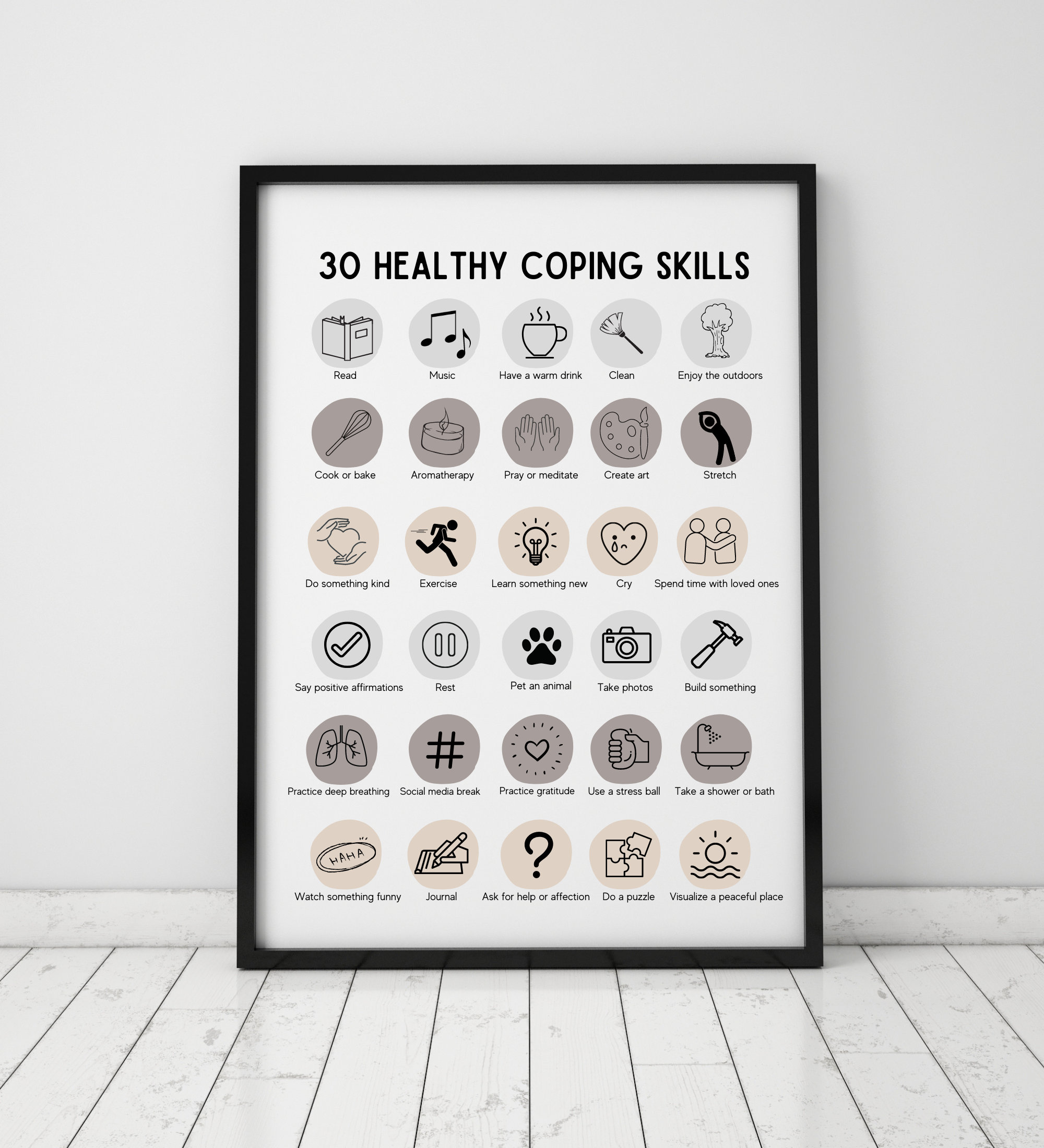 30 Healthy Coping Skills Therapy Poster Wall Art Print - Etsy Australia