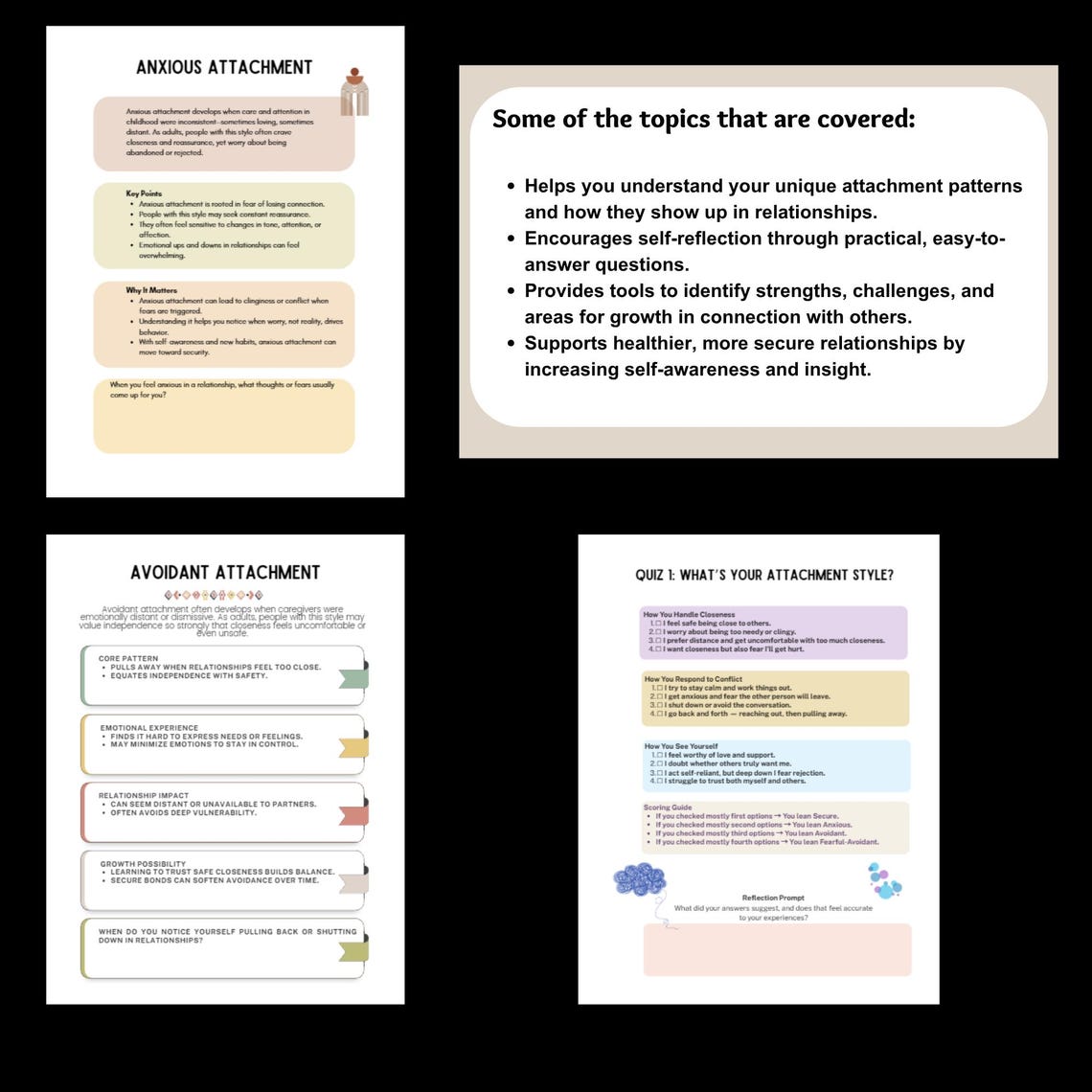 Attachment Styles Therapy Worksheets Quiz Workbook Bundle, Adult ...