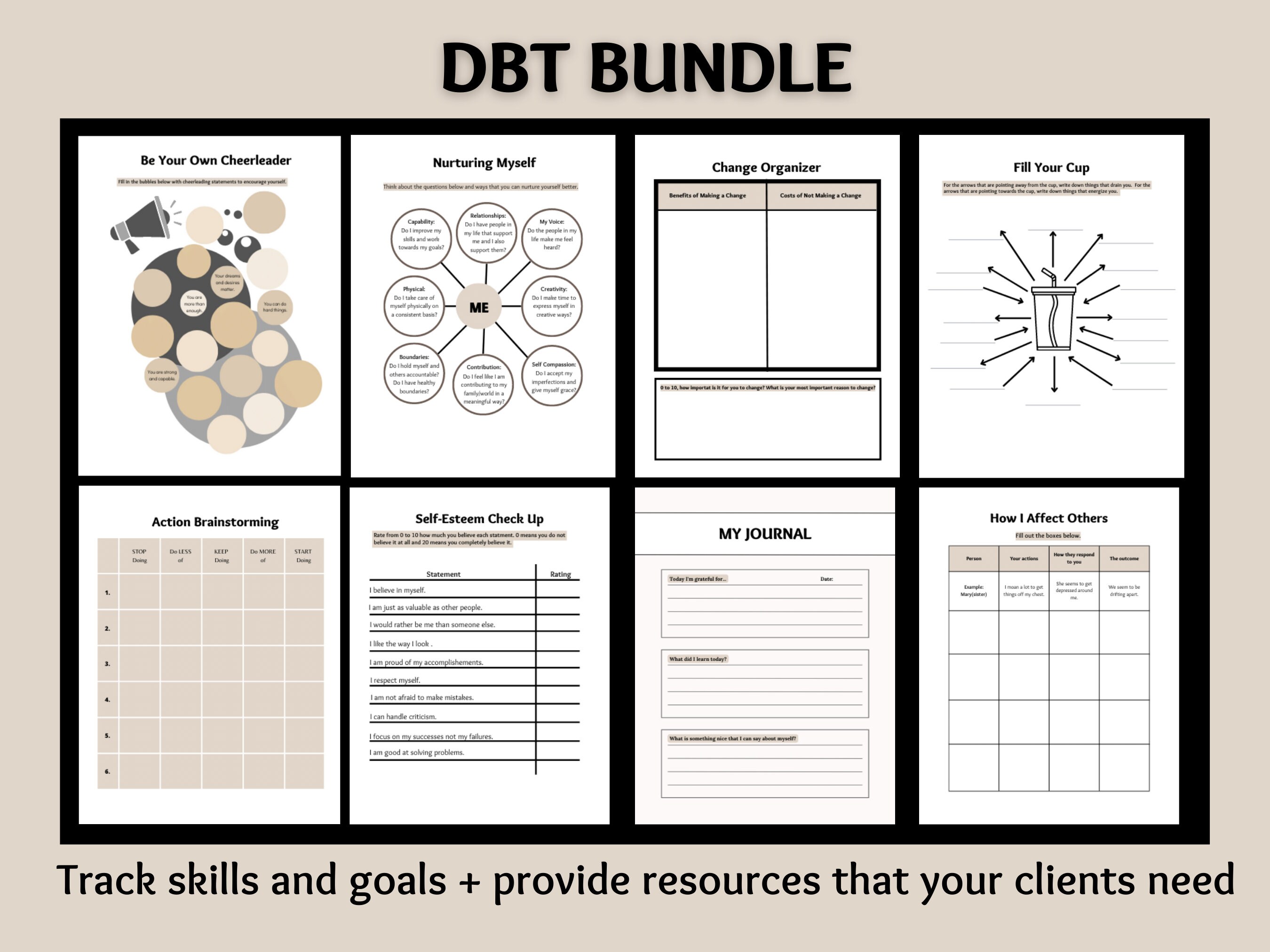 DBT Worksheet Bundle Therapy Worksheets DBT Skills DBT - Etsy