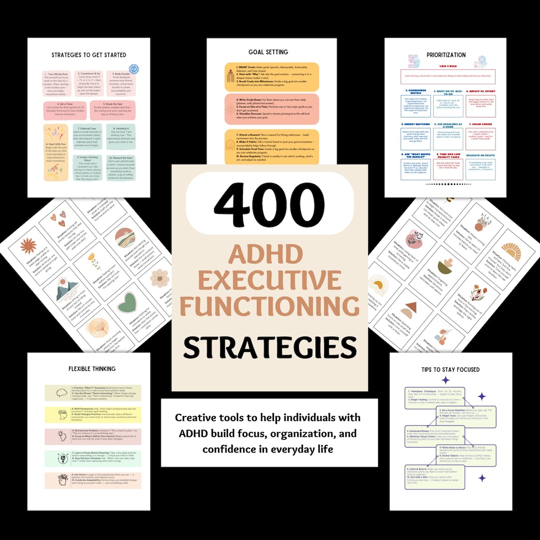 400 ADHD Executive Functioning Skills Strategies Resources, Mental ...