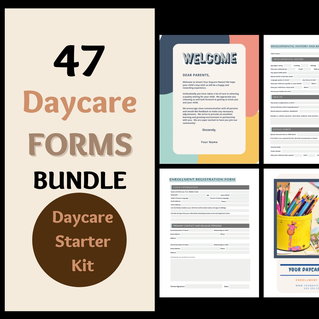 Daycare Forms Bundle, Daycare Flyer Template, Daycare Contract, Home ...