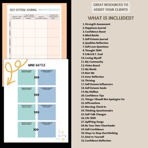 32 Self-esteem Worksheets Bundle, Therapy Workbook Journal, Therapist ...