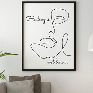 HEALING is NOT LINEAR Wall Art Print, Self Love Art, Therapy Office ...