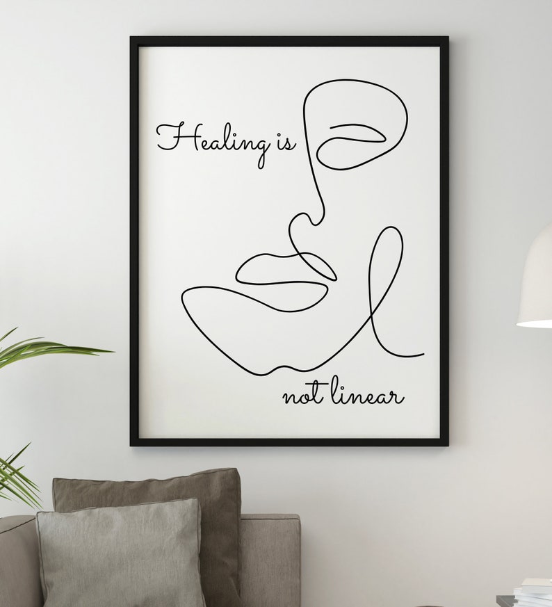 HEALING is NOT LINEAR Wall Art Print Self Love Art Therapy - Etsy