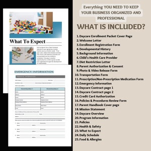 Daycare Forms Bundle, Daycare Flyer Template, Daycare Contract, Home ...
