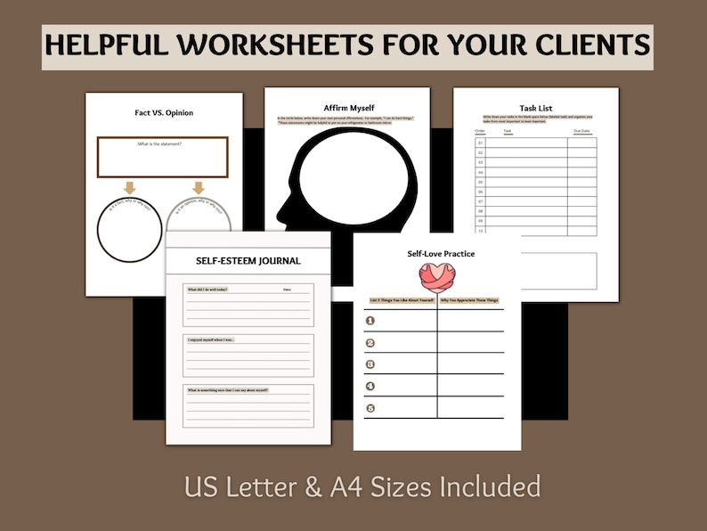 CBT Worksheets Bundle Therapy Journal Prompts Printable - Etsy