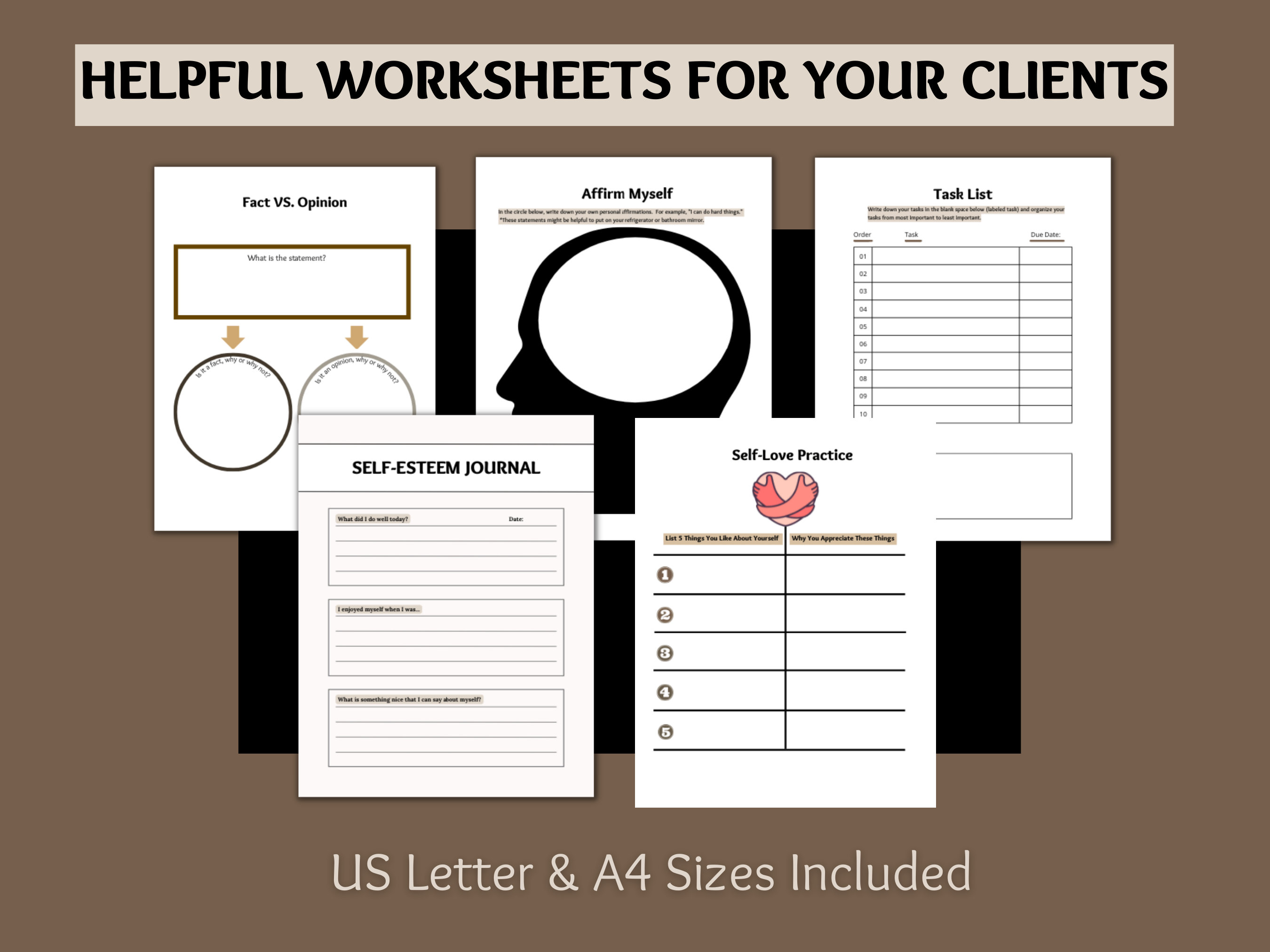 CBT Worksheets Bundle Therapy Journal Prompts Printable - Etsy