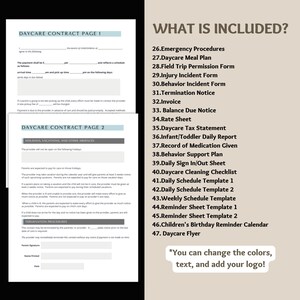 Daycare Forms Bundle, Daycare Flyer Template, Daycare Contract, Home ...