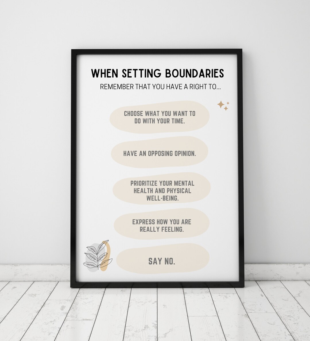 Setting Boundaries Wall Art Print, Therapy Poster,counselor ...
