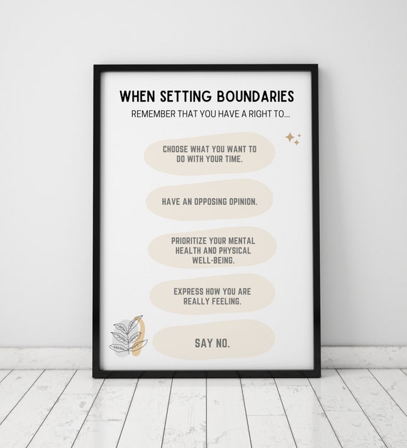 Setting Boundaries Wall Art Print Therapy Postercounselor | Etsy