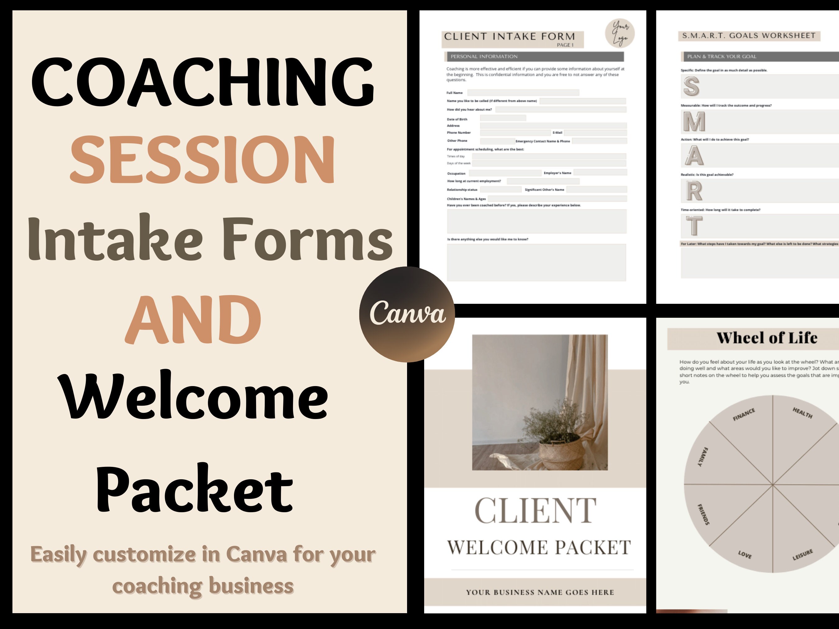Coaching Intake Forms Templates Welcome Packet Editable in - Etsy