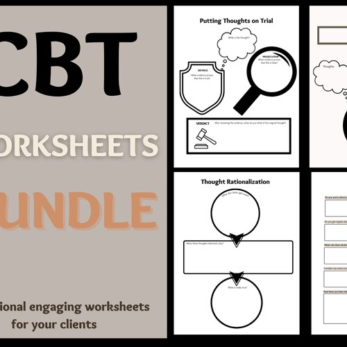CBT Worksheets Bundle Therapy Journal Prompts Printable - Etsy