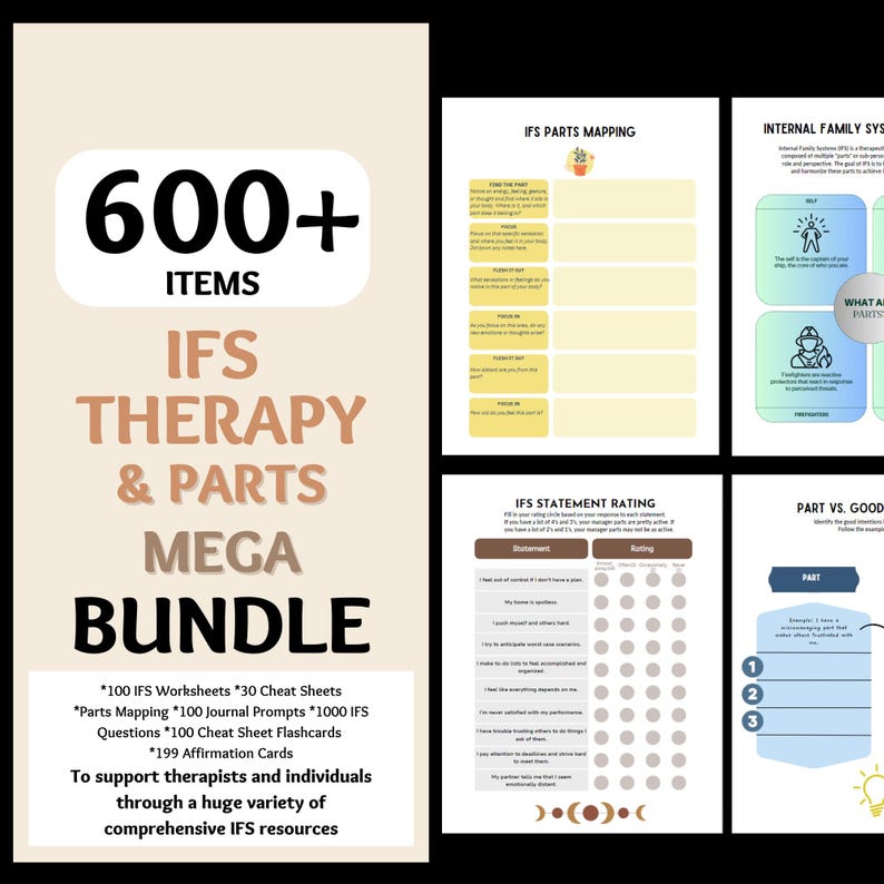 600+ Internal Family Systems Bundle, IFS Cheat Sheets, Parts Mapping ...
