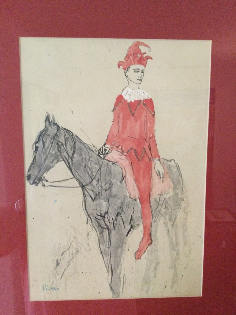 Pablo Picasso A Rare Early Lithograph His Rose Period " the Jester on ...