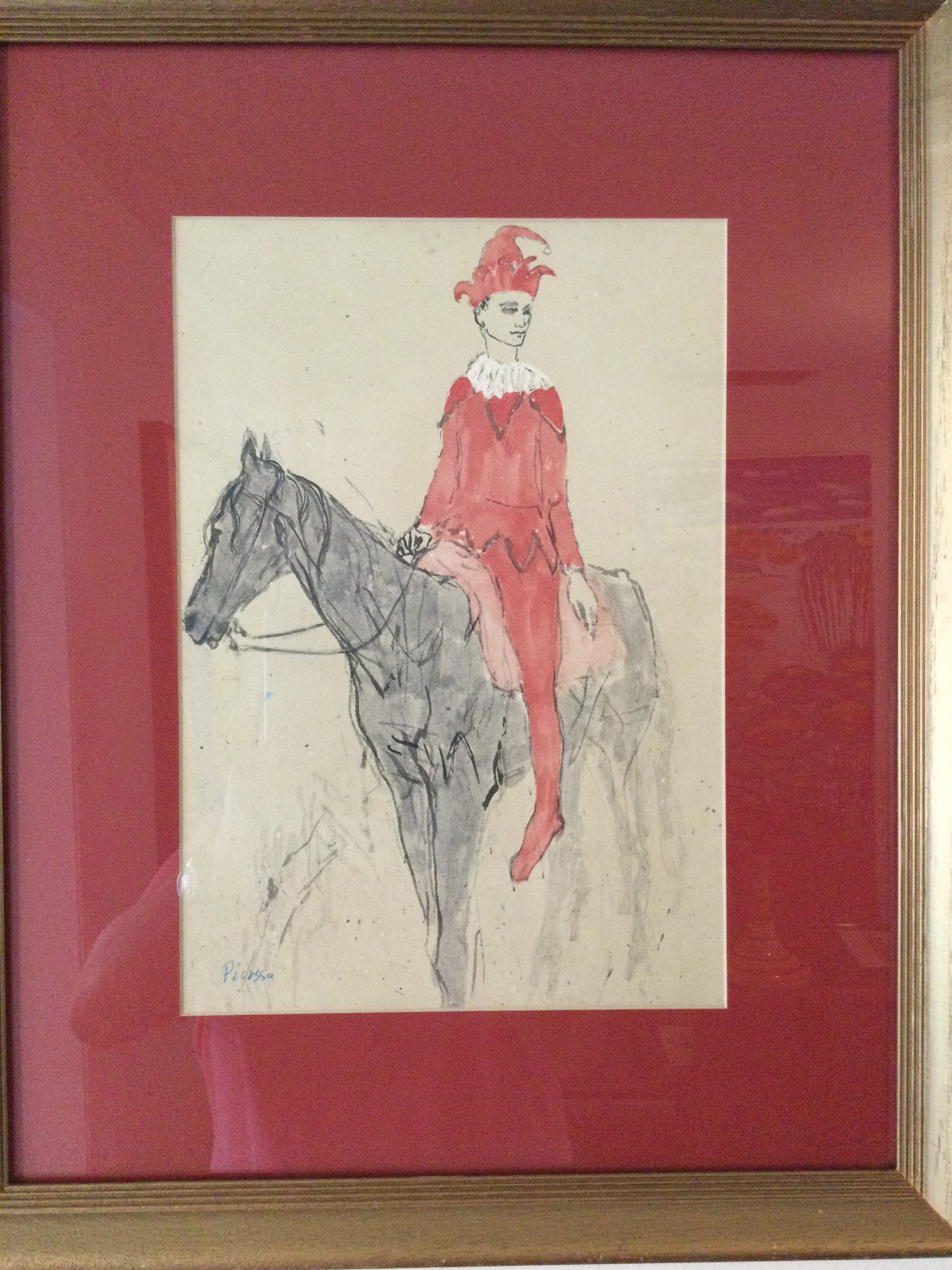 Pablo Picasso A Rare Early Lithograph His Rose Period " the Jester on ...