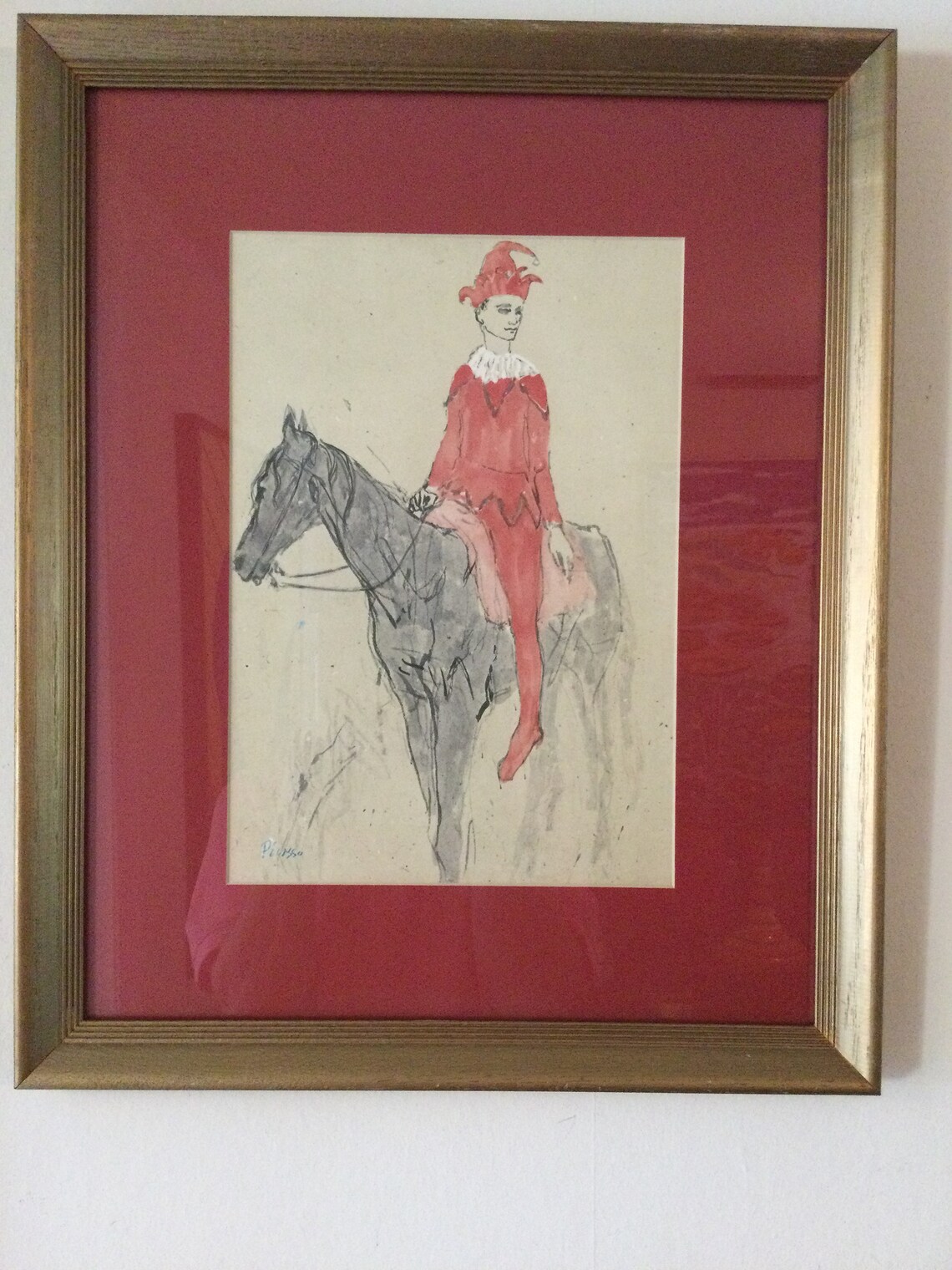 Pablo Picasso A Rare Early Lithograph His Rose Period " the Jester on ...