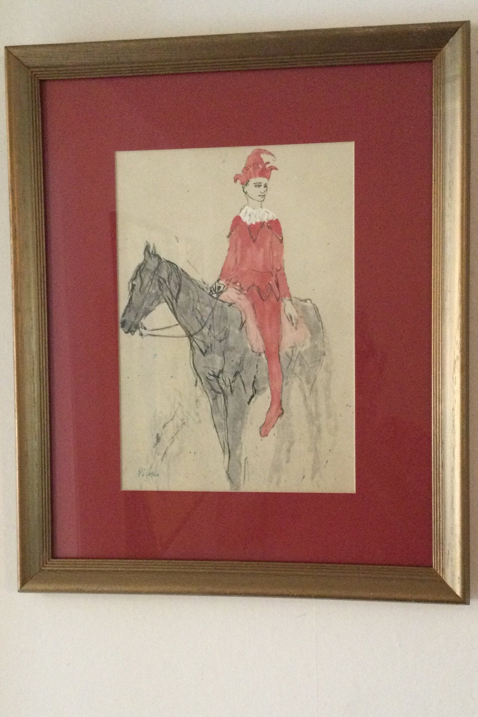 Pablo Picasso A Rare Early Lithograph His Rose Period " the Jester on ...