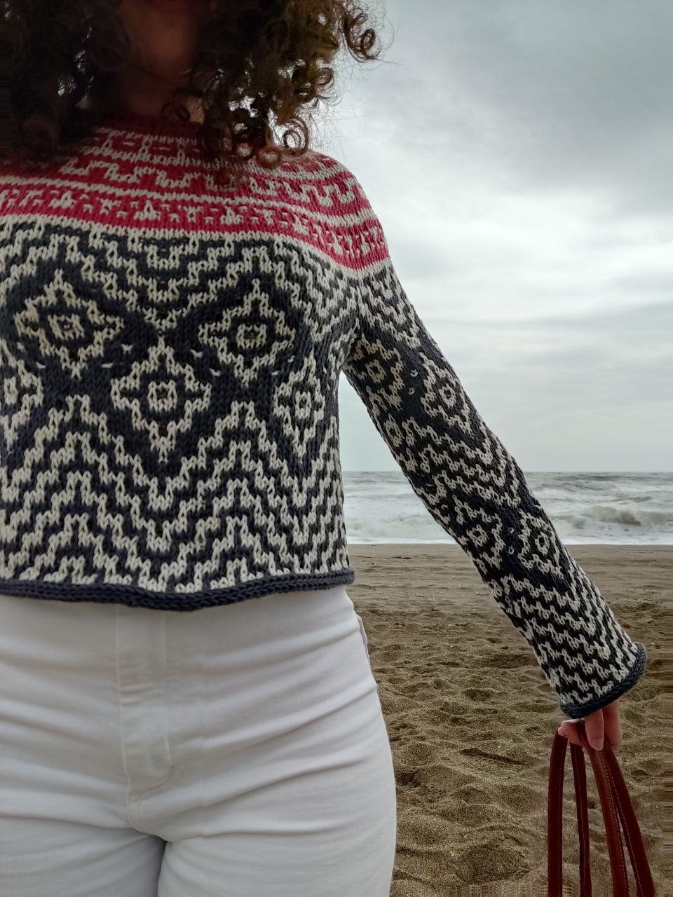 Knitting Pattern Mosaic Knitting Round Yoke Sweater | Etsy