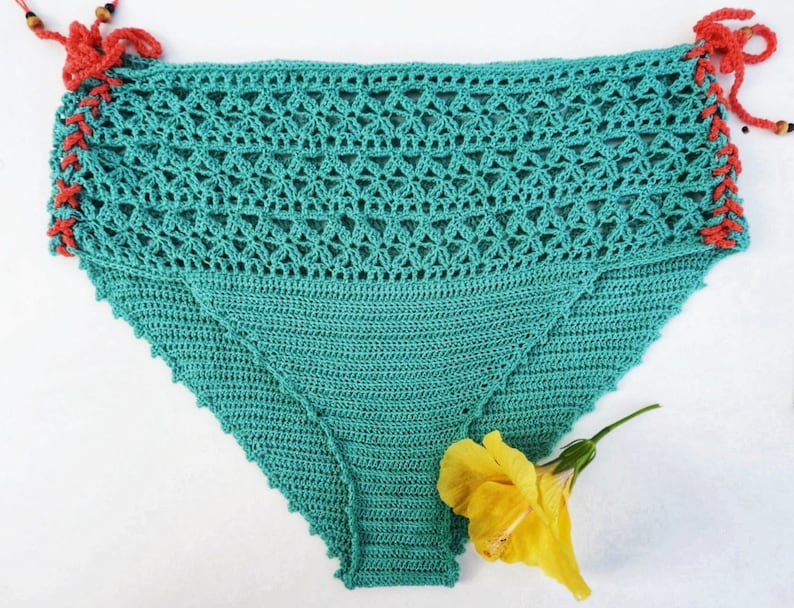 Crochet Pattern bikini bottoms high waisted adaptable | Etsy