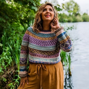 Original Mosaic Crochet Jumper Pattern: Colorful Round Yoke Pullover ...