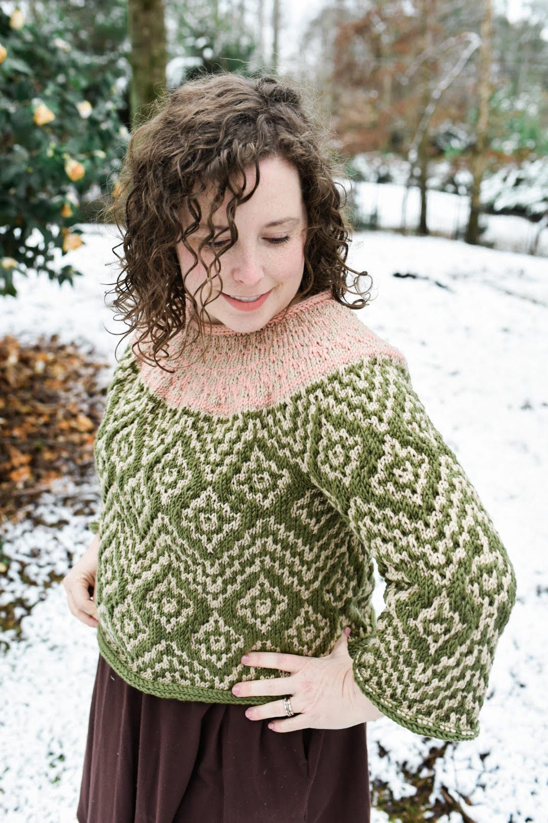 Knitting Pattern Mosaic Knitting Round Yoke Sweater | Etsy