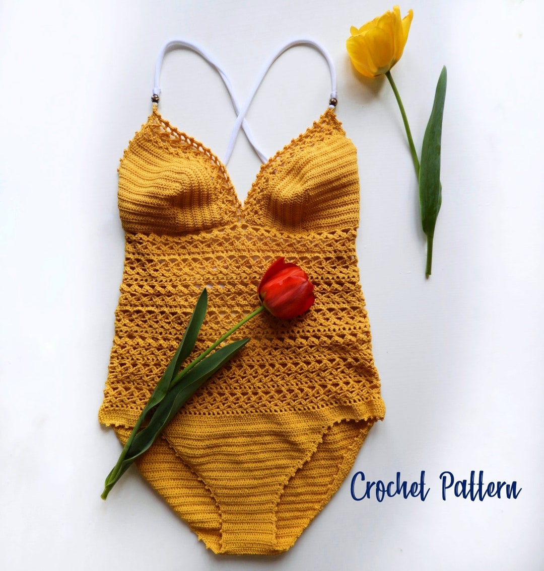 Crochet Pattern >> Bathing Suit Boho Swimsuit One Piece Bañador Bikini ...