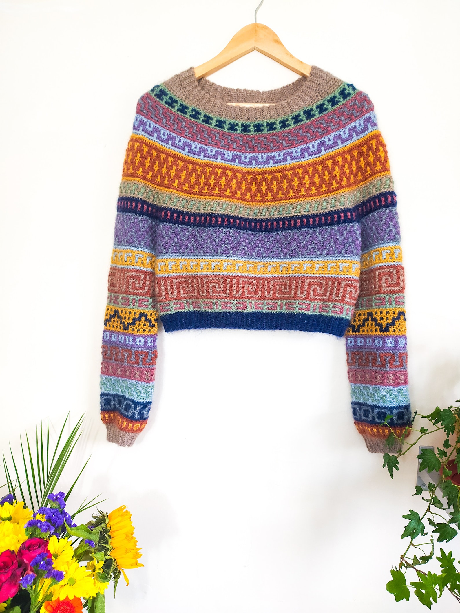 Mosaic Jumper CROCHET PATTERN Mosaic Crochet Colorful - Etsy