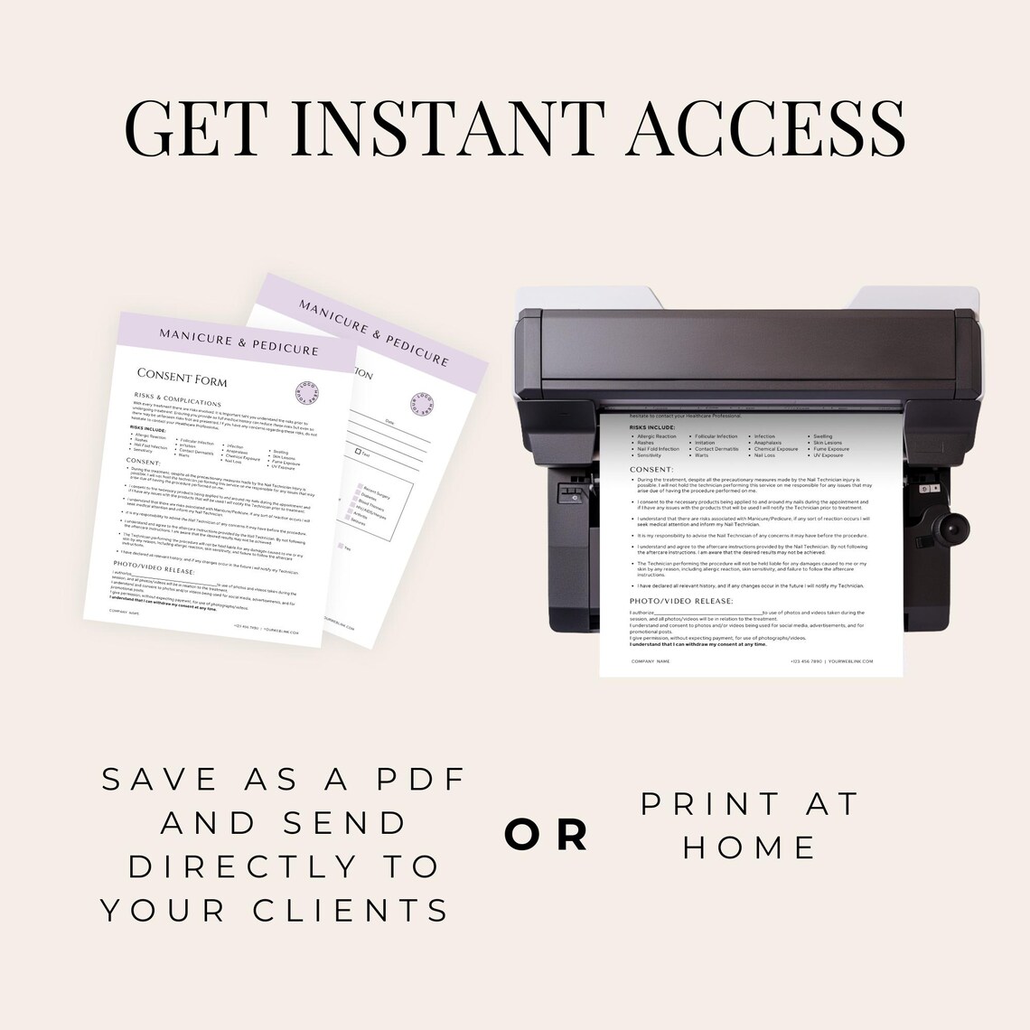 Nail Technician Bundle, Editable Client Intake Form, Consultation Form ...