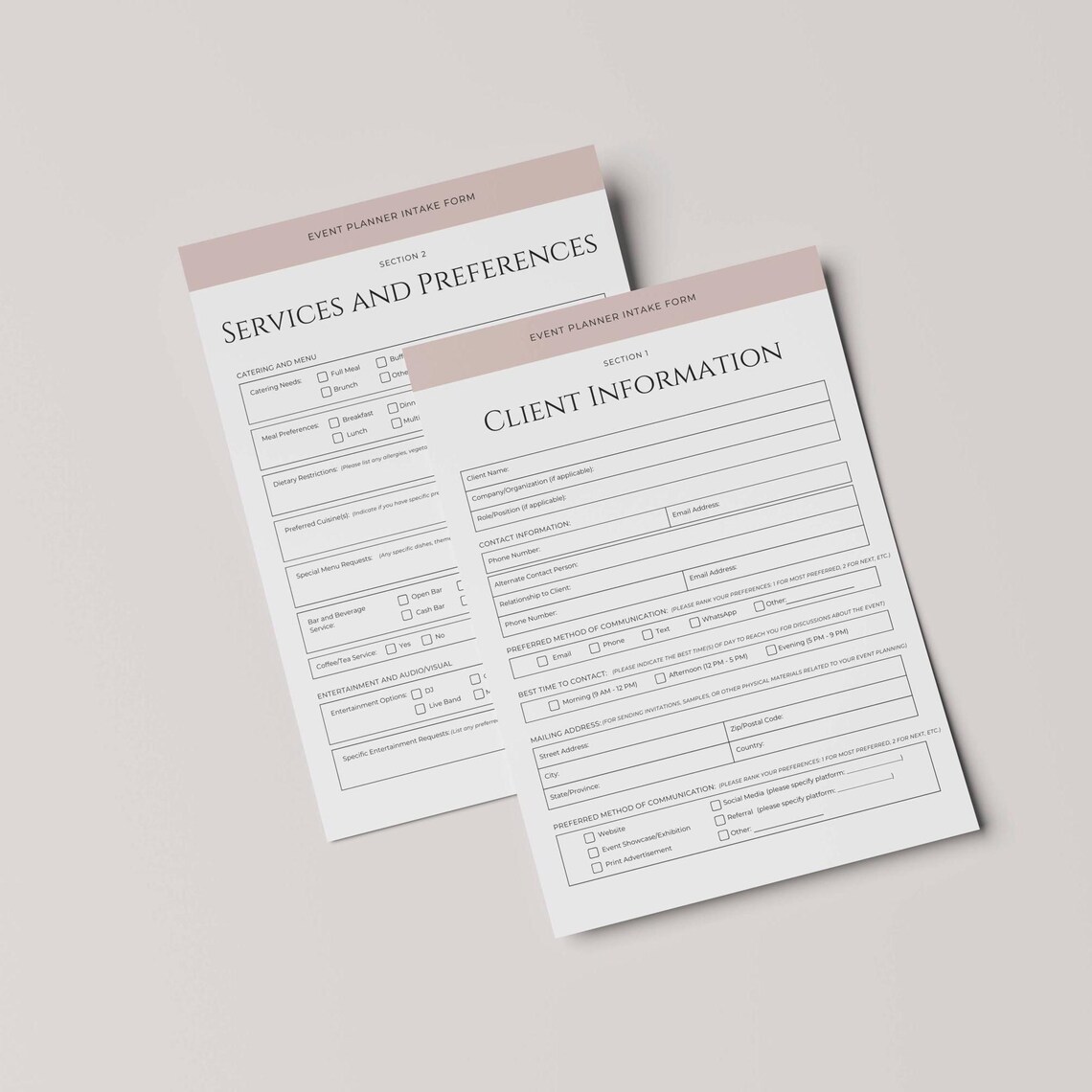 Event Planner Intake Form Template, Editable Event Management Form ...