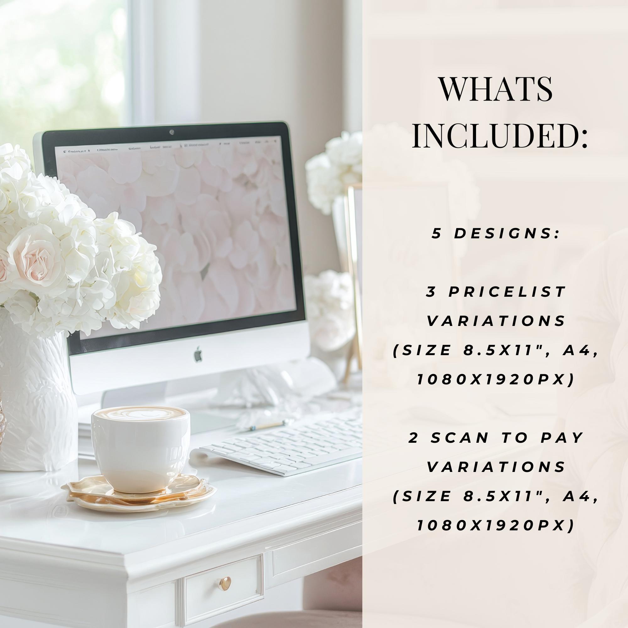 Price List Template, Editable Scan to Pay Template, Small Business ...