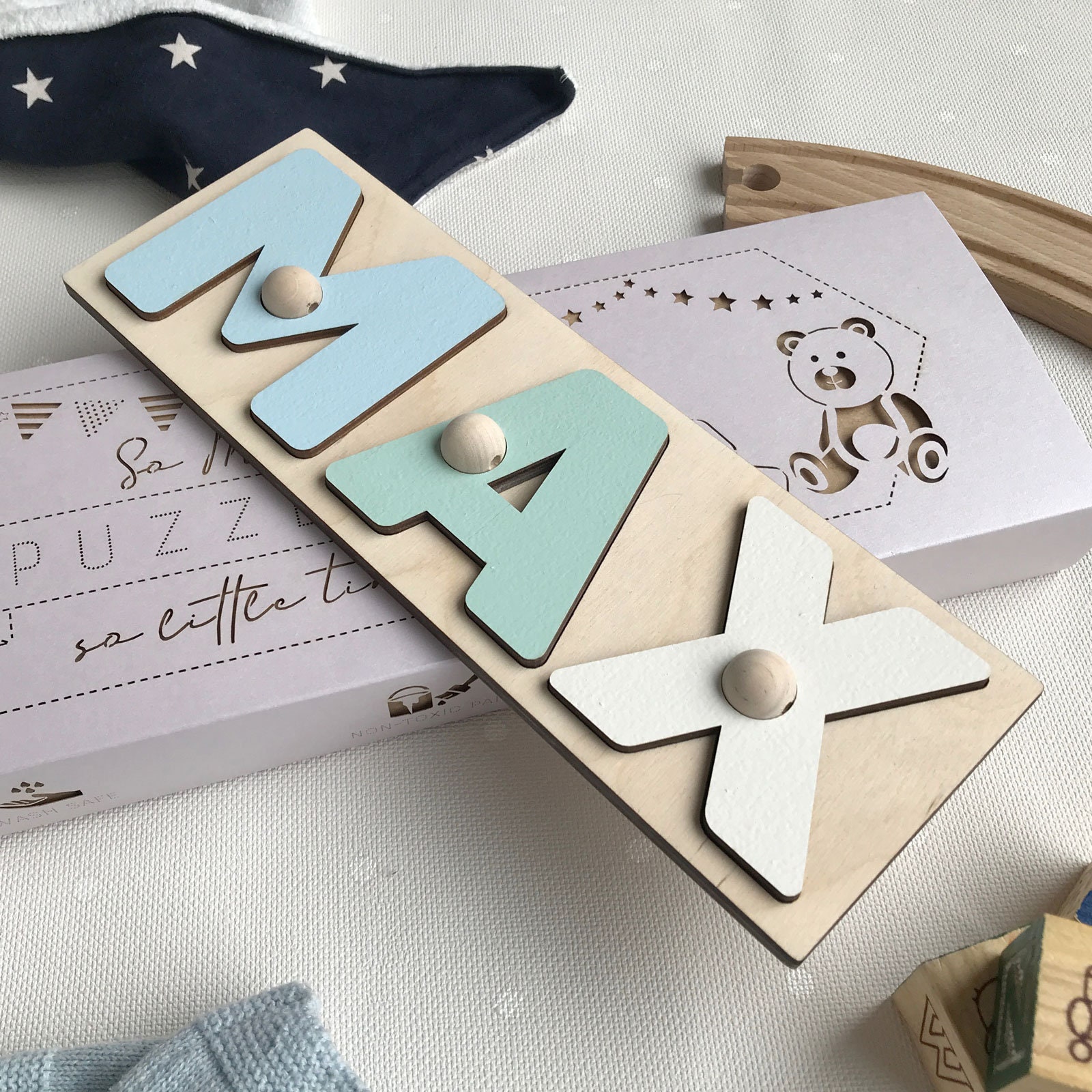 Custom 3D Puzzles With Pegs for Toddlers Personalized Gift for Baby ...